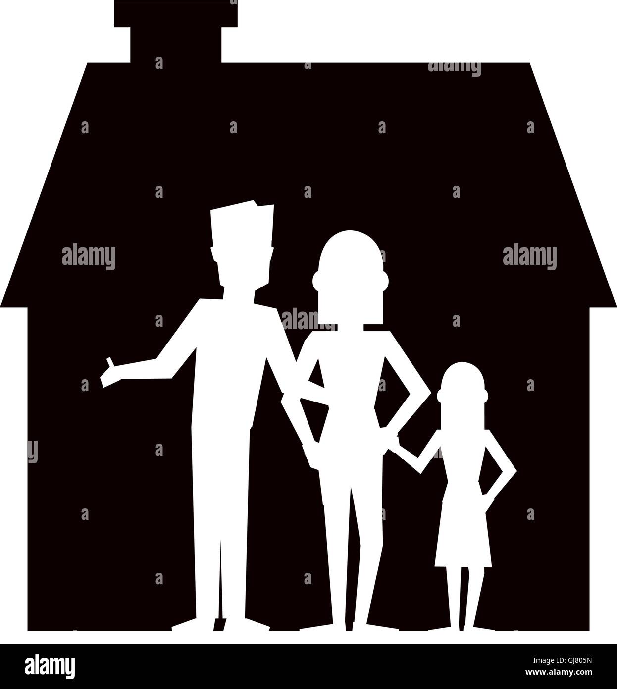 family and house pictogram icon Stock Vector Image & Art - Alamy