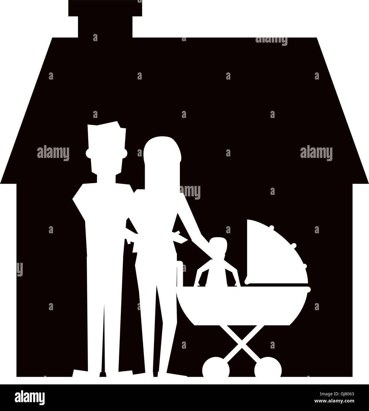 family and house pictogram icon Stock Vector Image & Art - Alamy