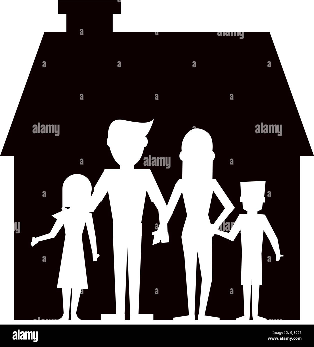 family and house pictogram icon Stock Vector Image & Art - Alamy