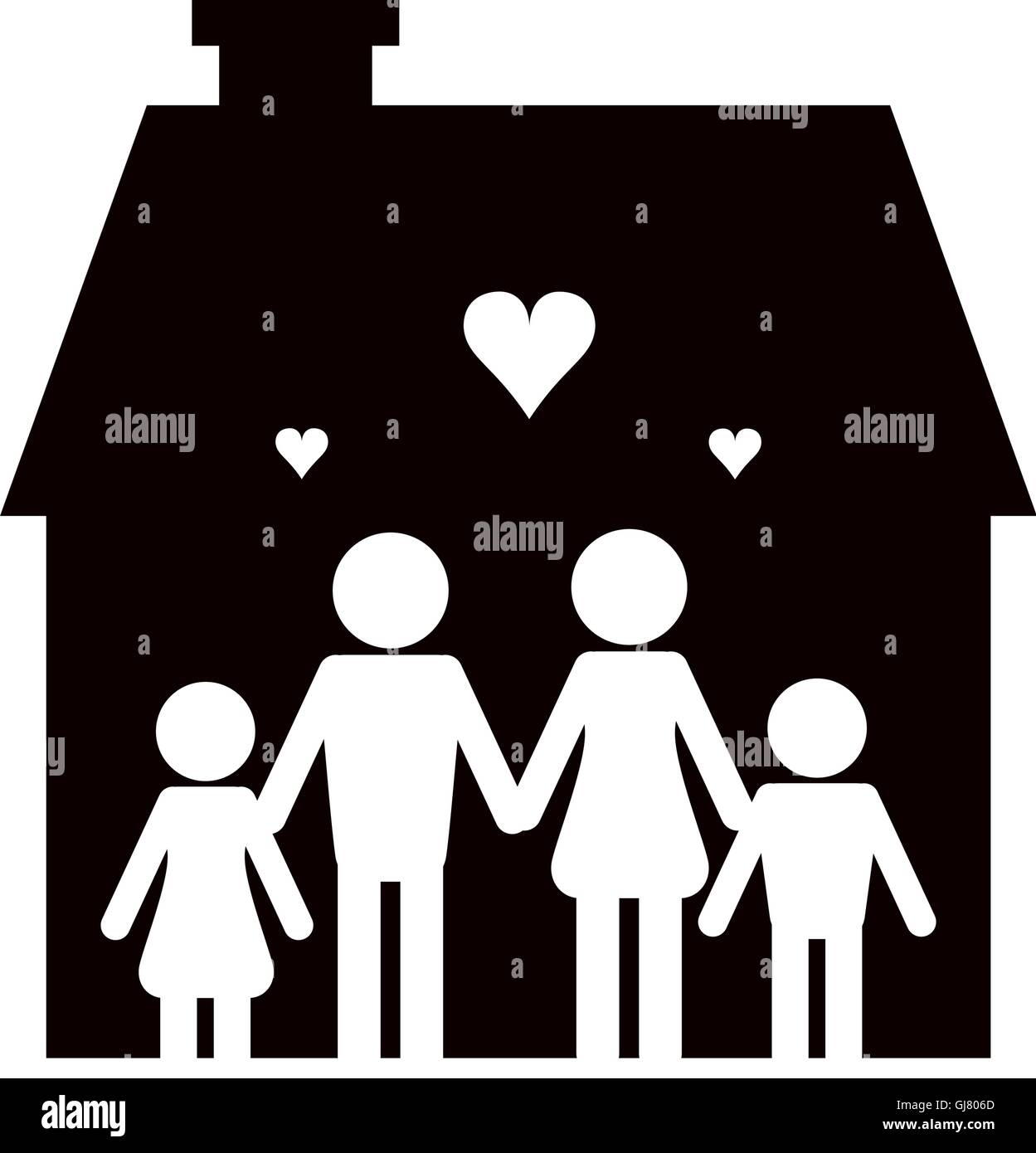 family and house pictogram icon Stock Vector Image & Art - Alamy