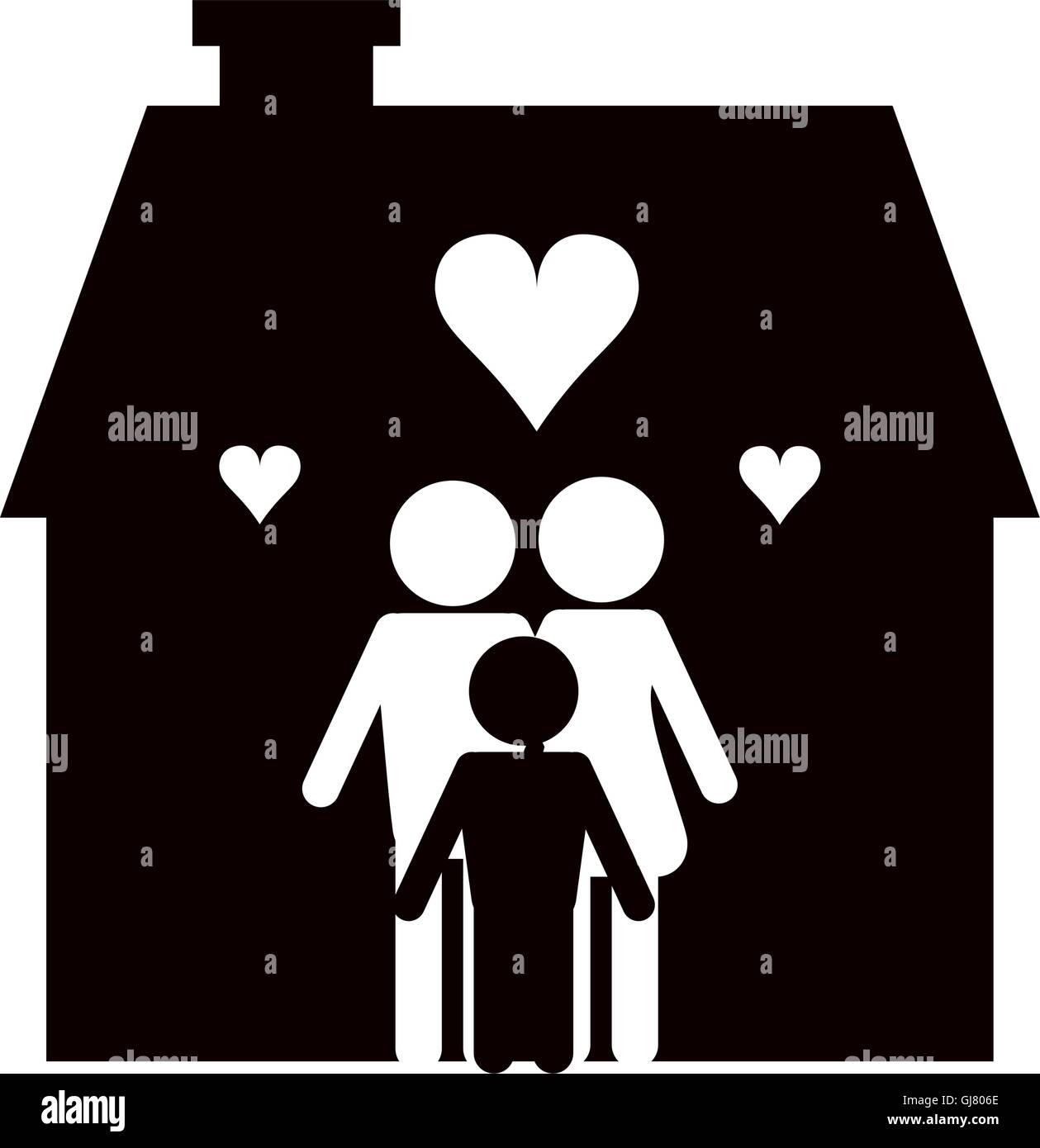 family and house pictogram icon Stock Vector Image & Art - Alamy