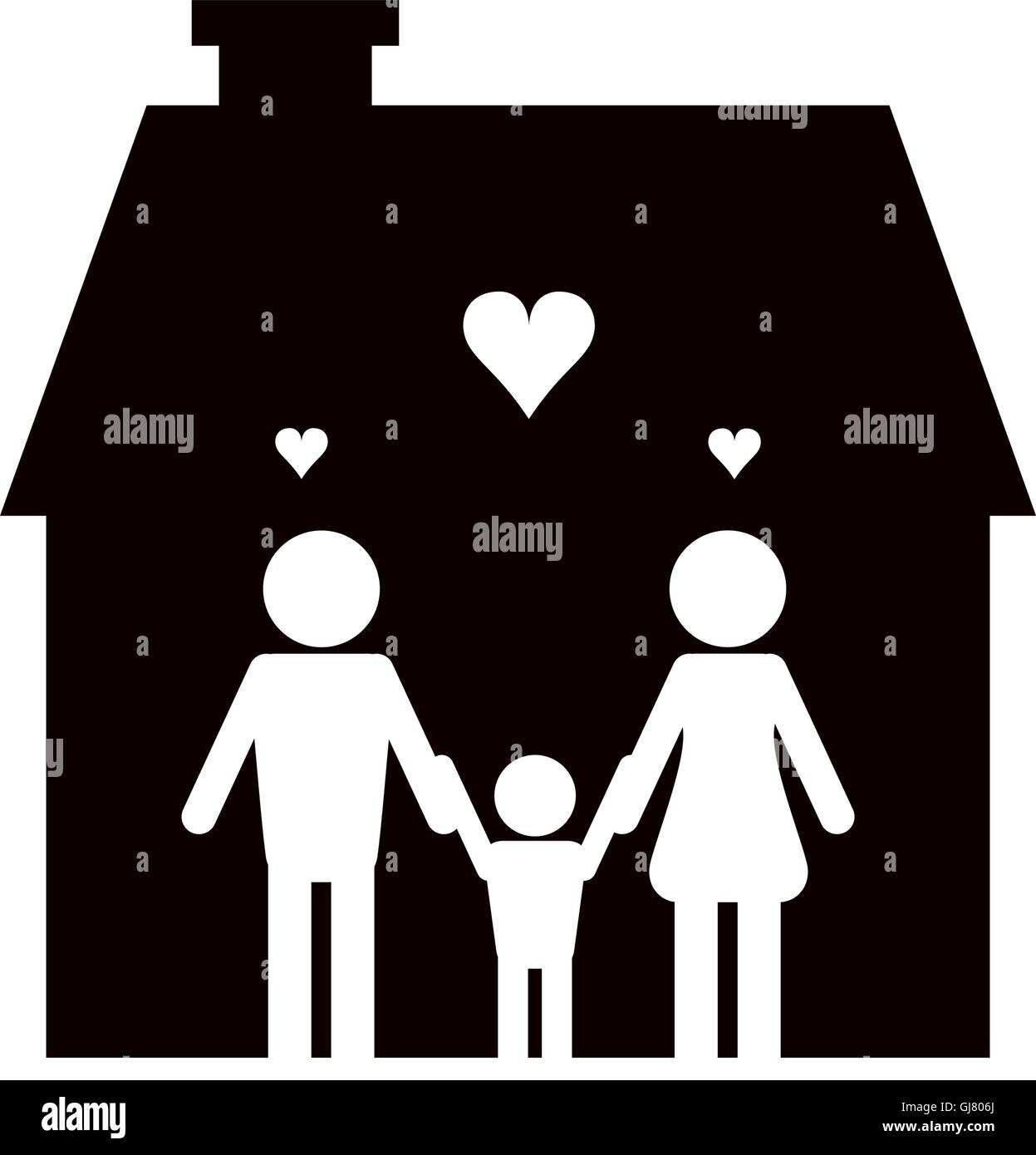family and house pictogram icon Stock Vector Image & Art - Alamy