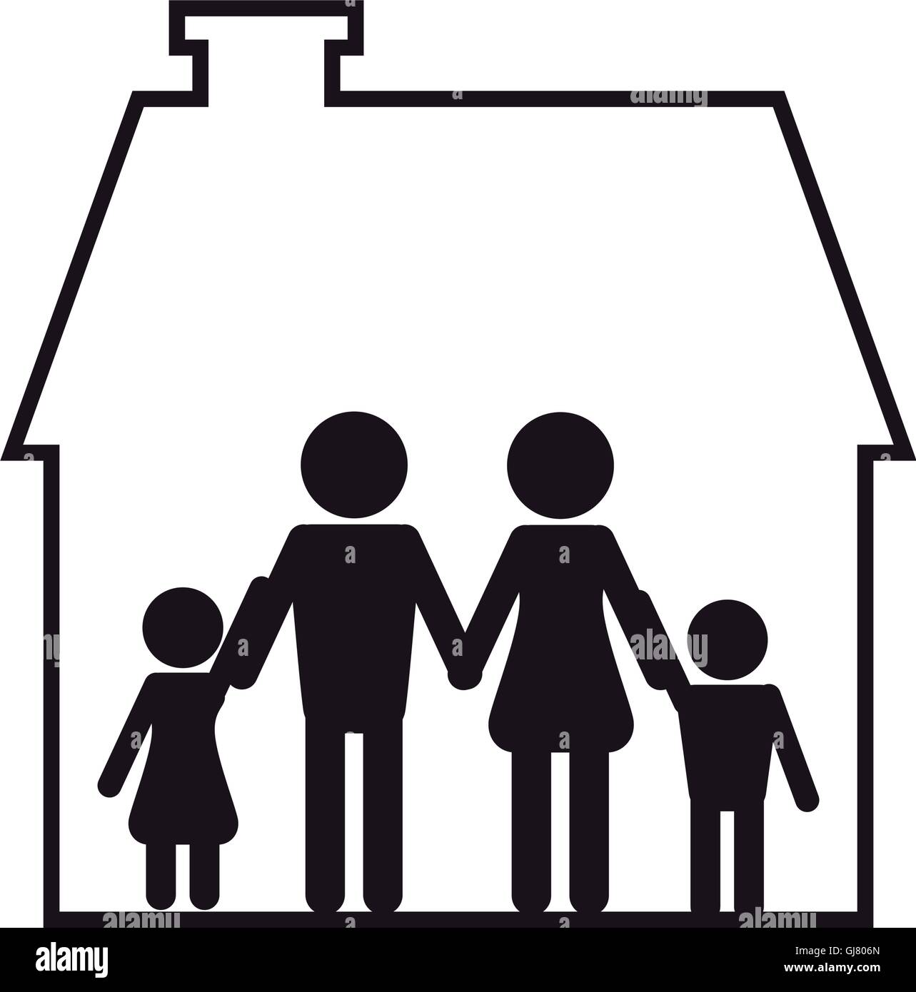 family and house pictogram icon Stock Vector Image & Art - Alamy
