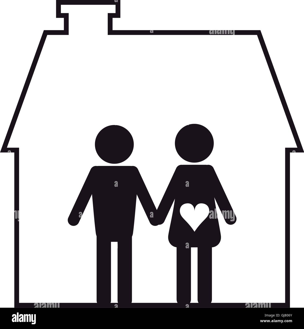 family and house pictogram icon Stock Vector Image & Art - Alamy