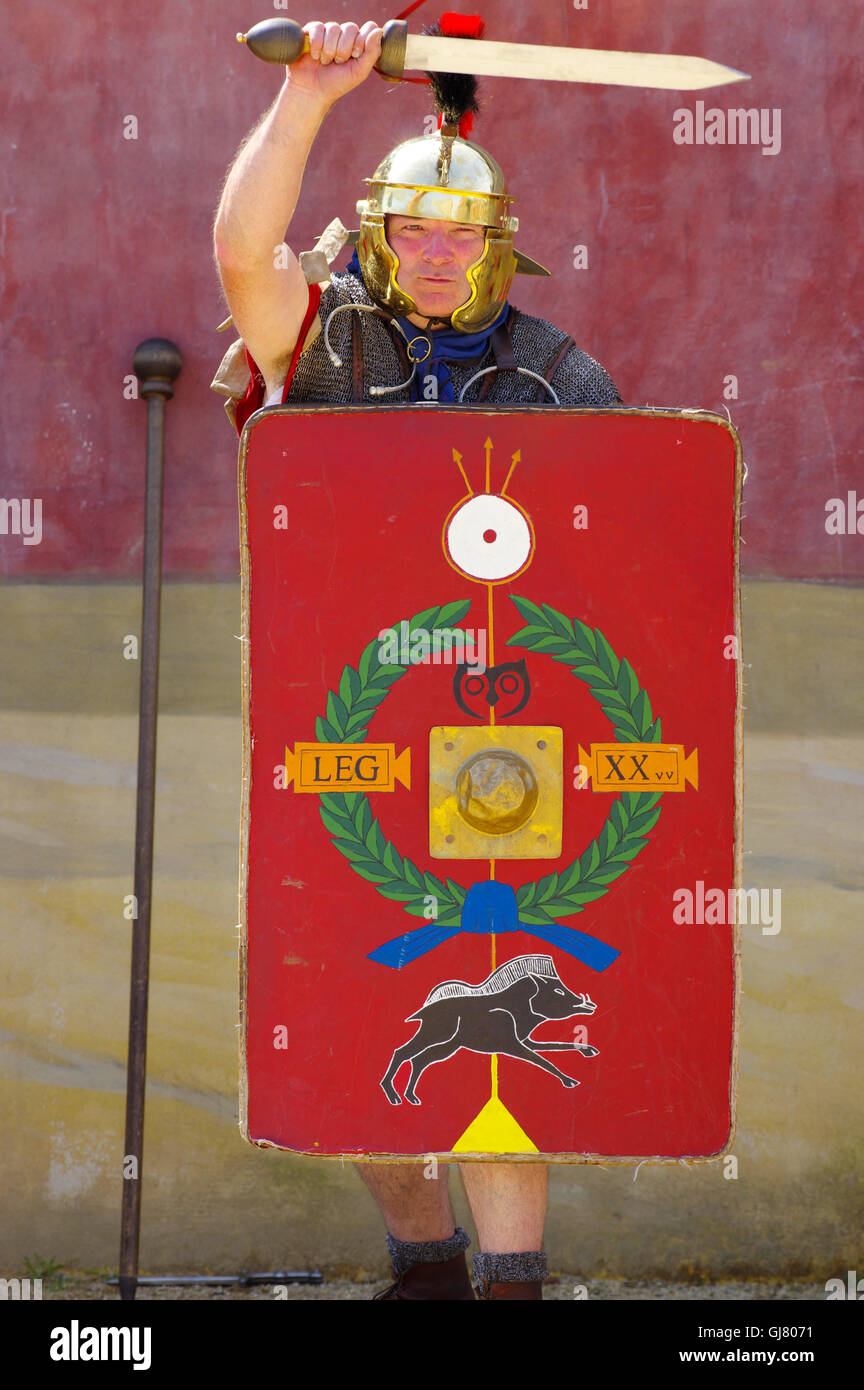 Roman warrior shield spear hi-res stock photography and images - Alamy