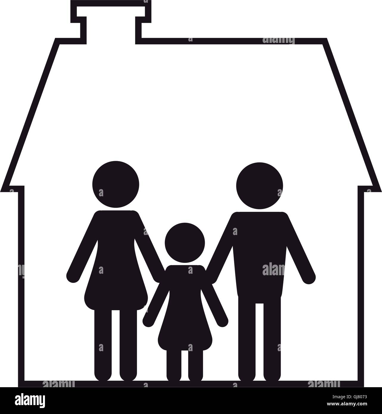 family and house pictogram icon Stock Vector Image & Art - Alamy