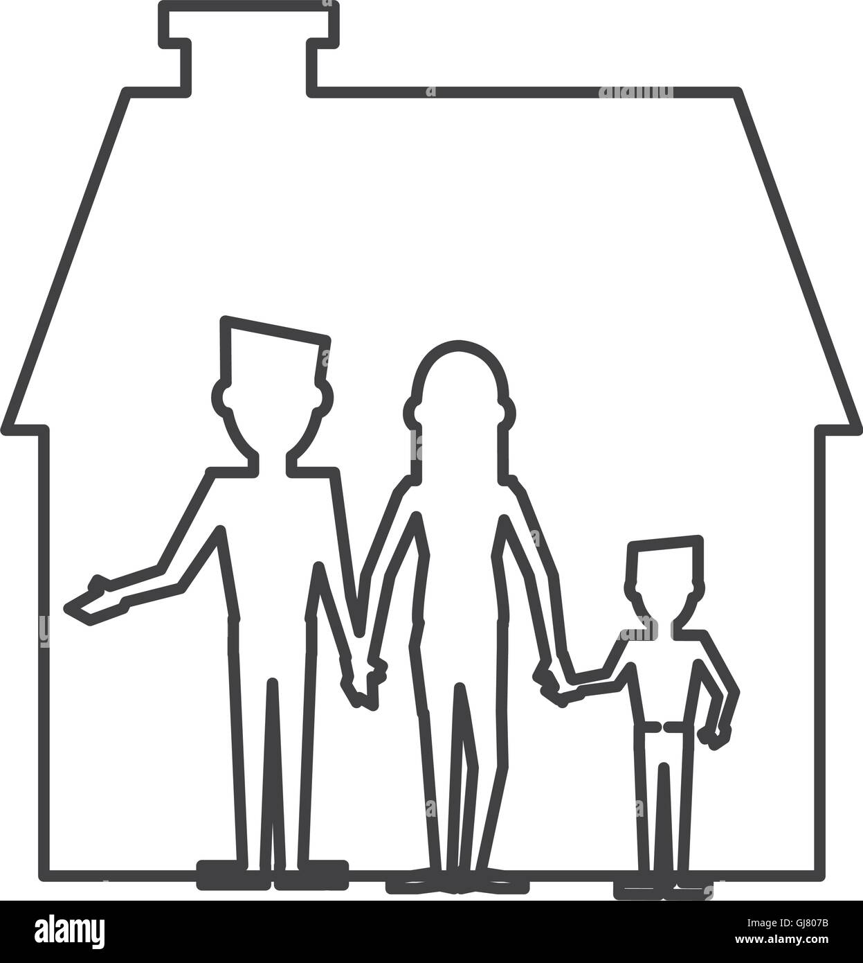 family and house pictogram icon Stock Vector Image & Art - Alamy