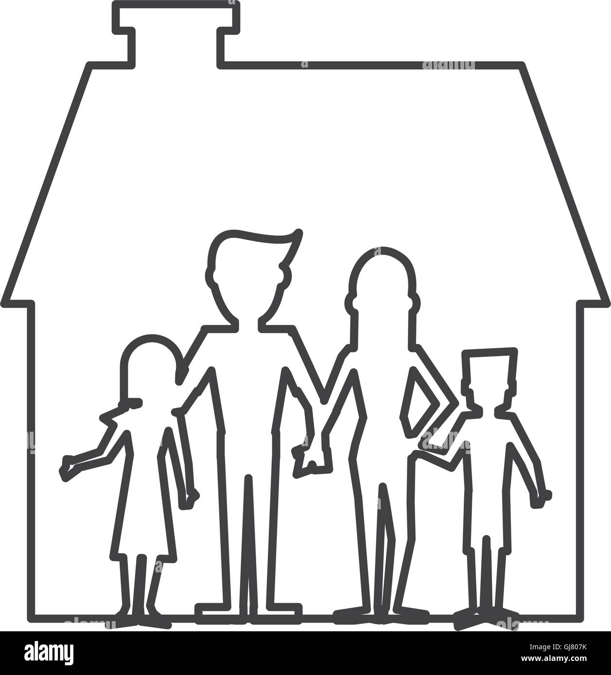 family and house pictogram icon Stock Vector Image & Art - Alamy