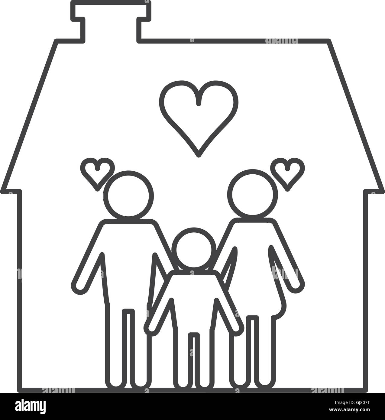 family and house pictogram icon Stock Vector Image & Art - Alamy