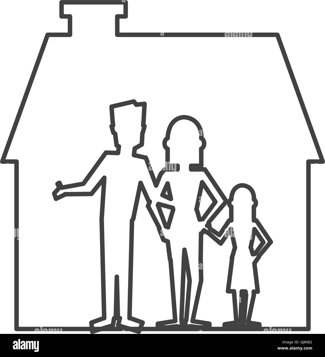 family and house pictogram icon Stock Vector Image & Art - Alamy