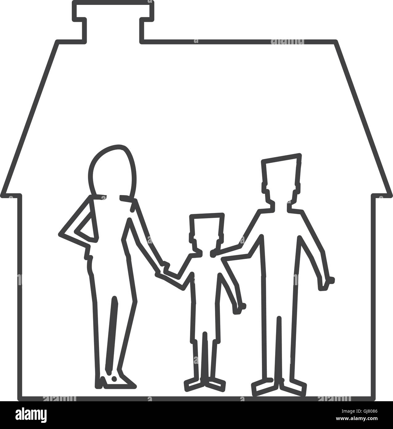 family and house pictogram icon Stock Vector Image & Art - Alamy