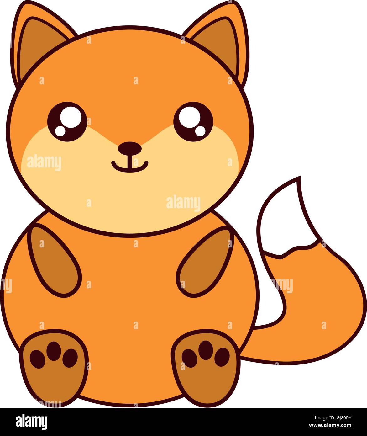 fox kawaii cute animal icon Stock Vector Image & Art - Alamy
