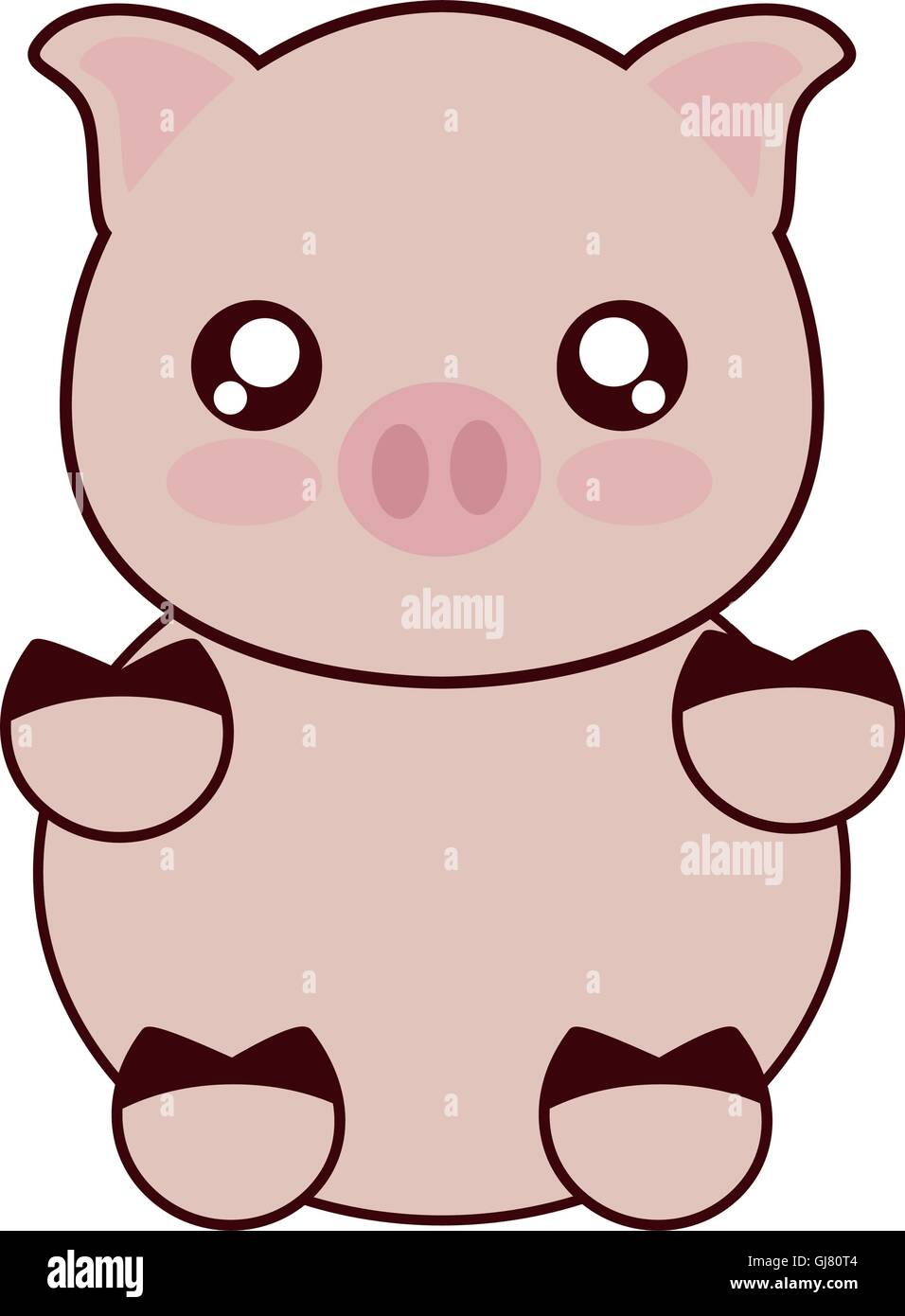 pig kawaii cute animal icon Stock Vector Image & Art - Alamy