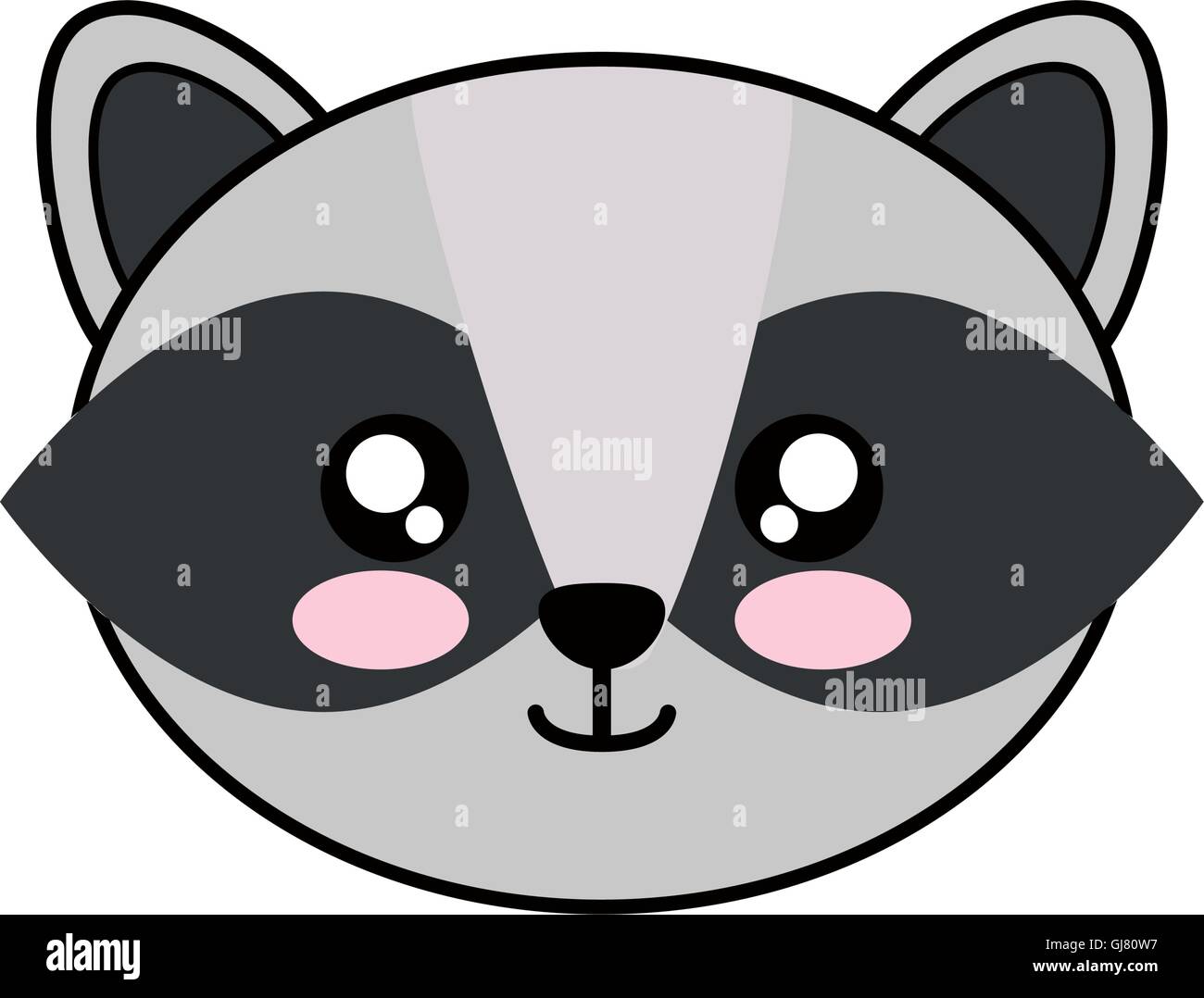 raccoon kawaii cute animal icon Stock Vector Image & Art - Alamy