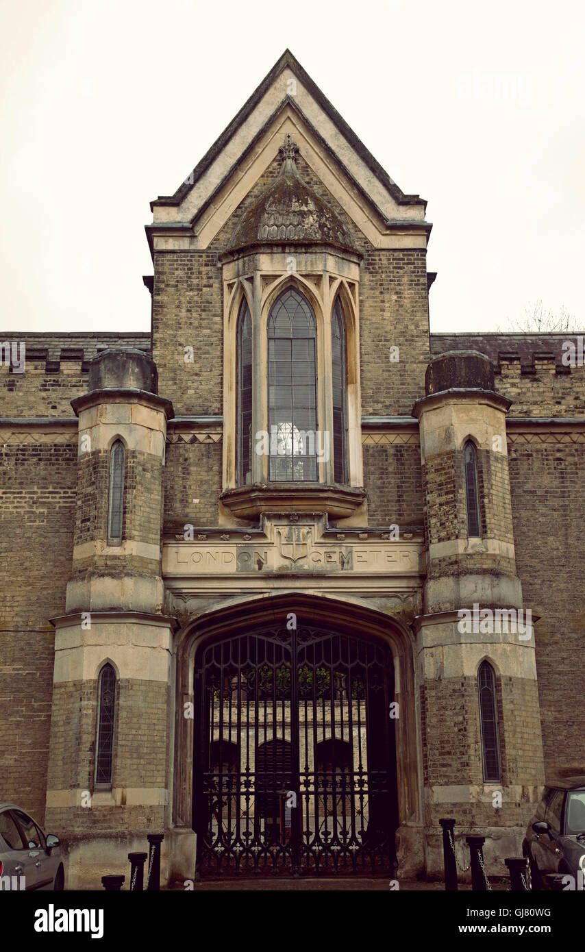 Cemetery, entrance, building, gate Stock Photo - Alamy