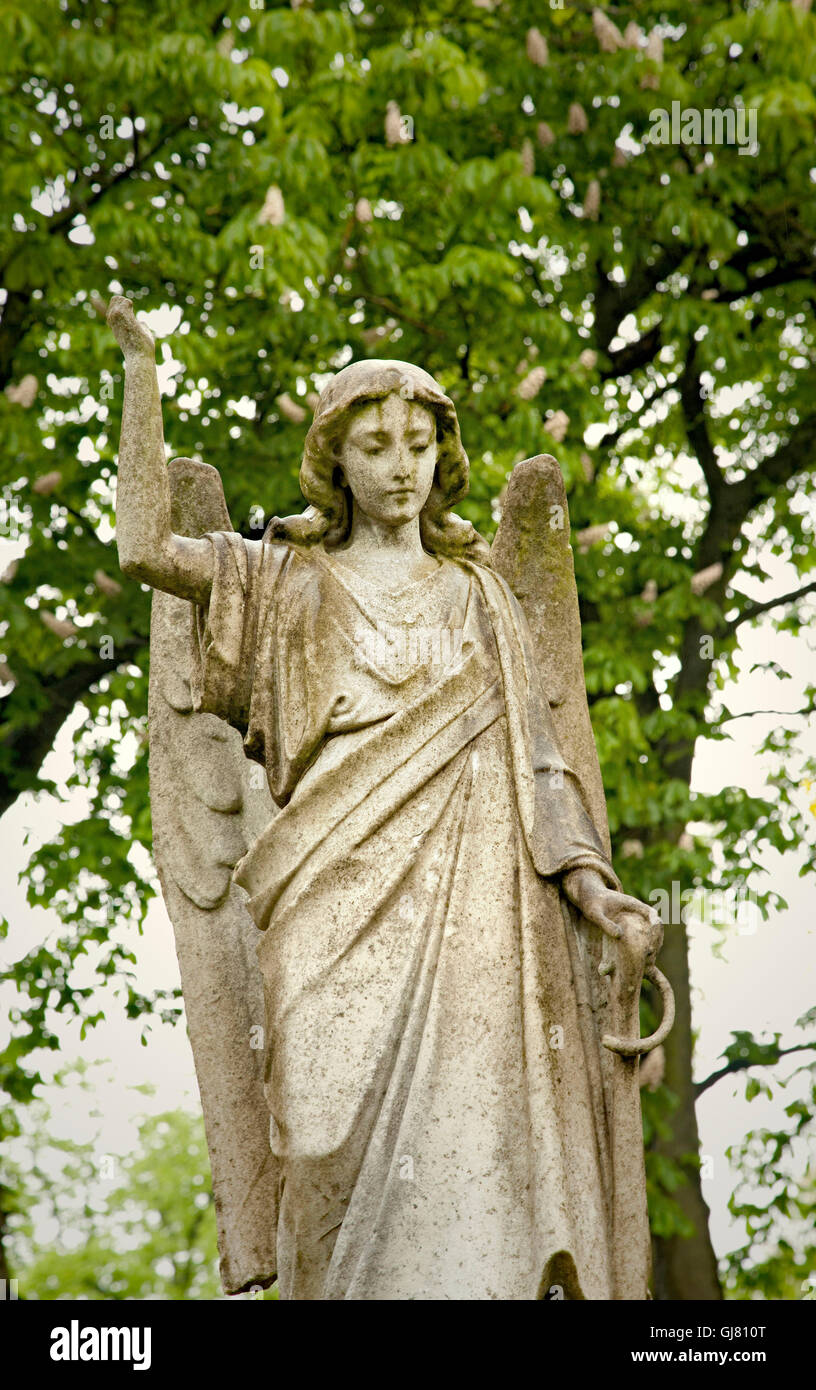Cemetery, sculpture, memory, trees Stock Photo - Alamy
