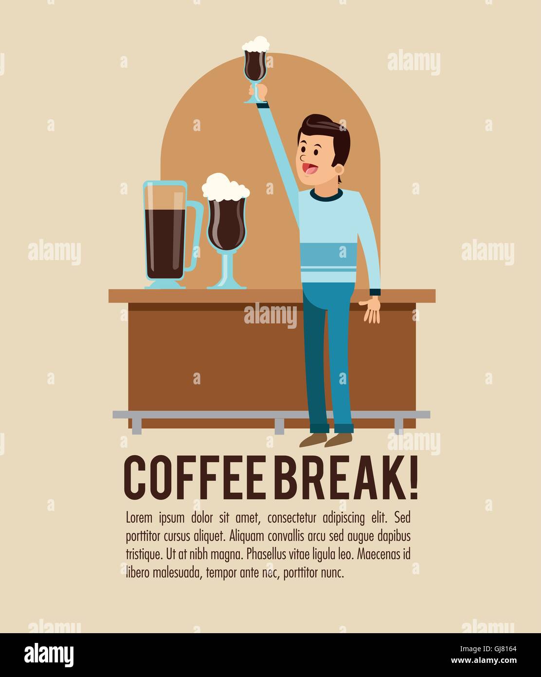 man coffee break shop icon.Vector graphic Stock Vector Image & Art - Alamy