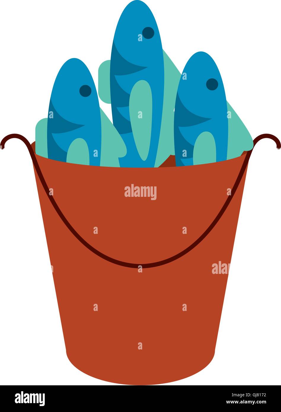 bucket of fish icon Stock Vector Image & Art - Alamy