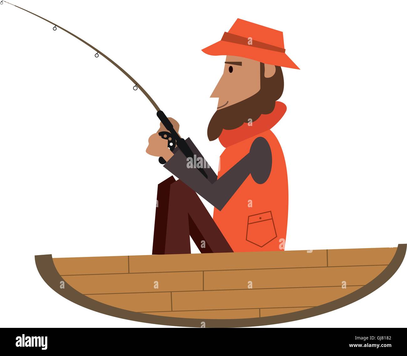man fishing on boat icon Stock Vector Image & Art - Alamy