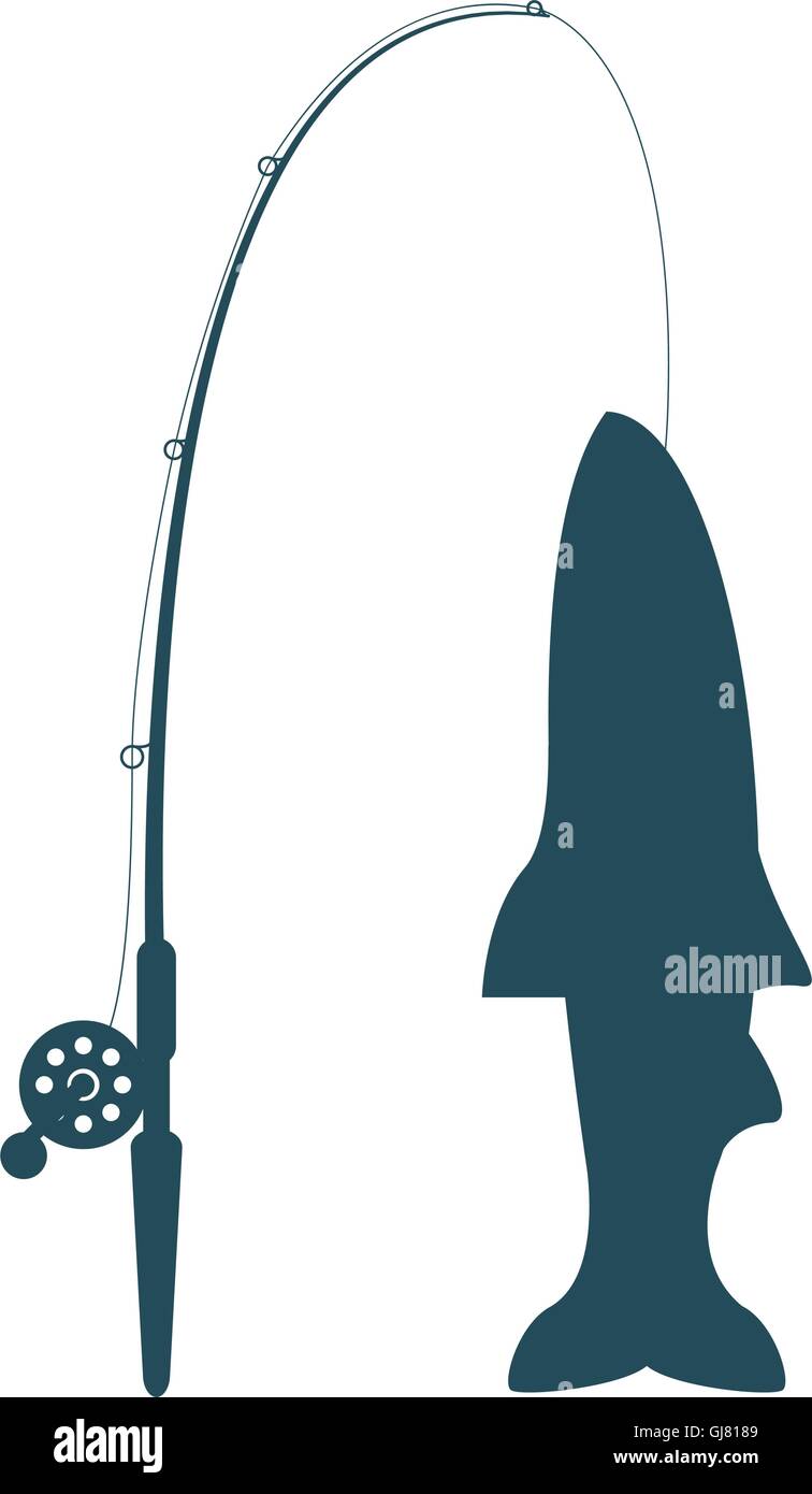 fishing rod and rod icon Stock Vector Image & Art - Alamy