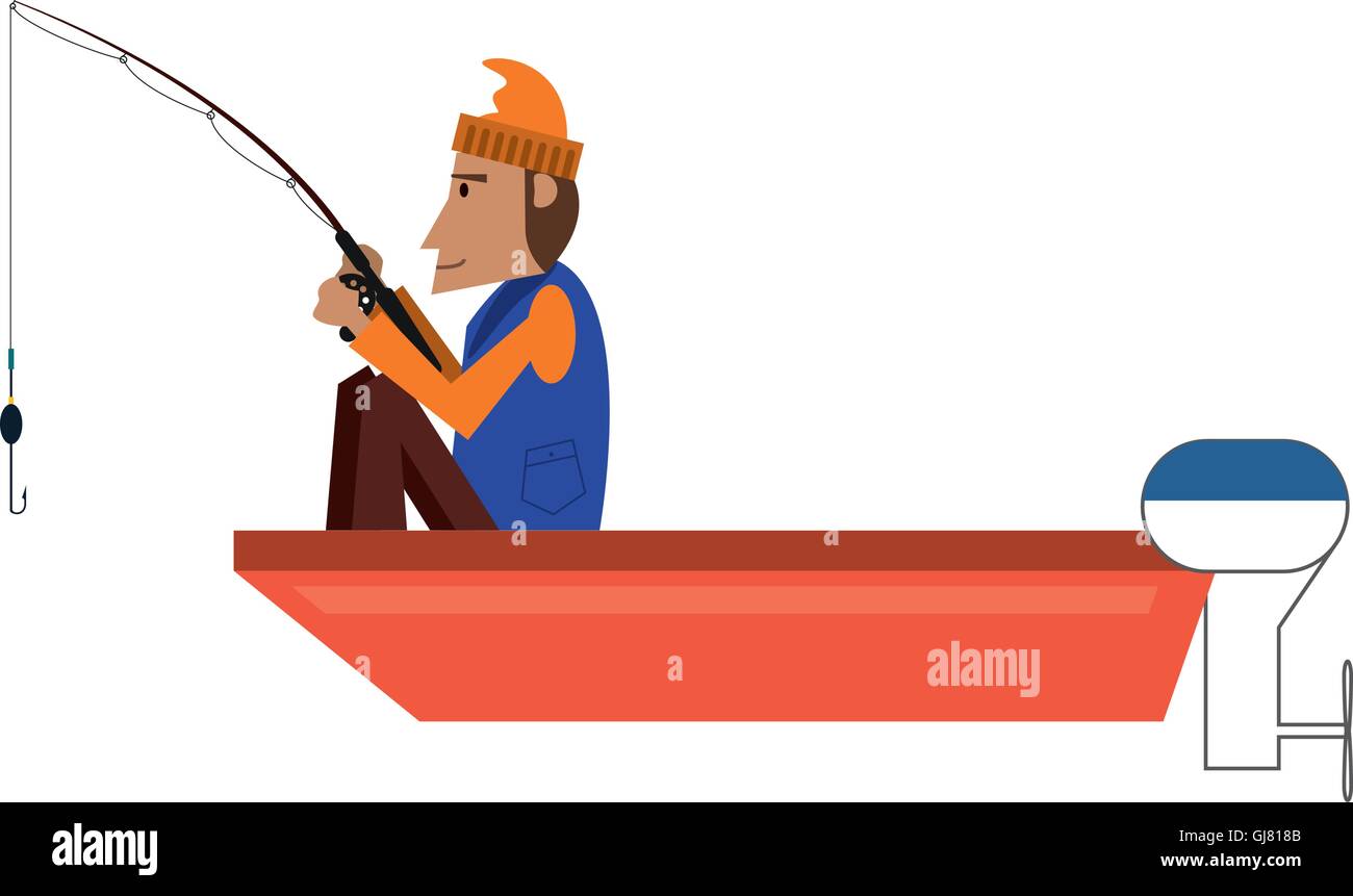 man fishing on boat icon Stock Vector Image & Art - Alamy