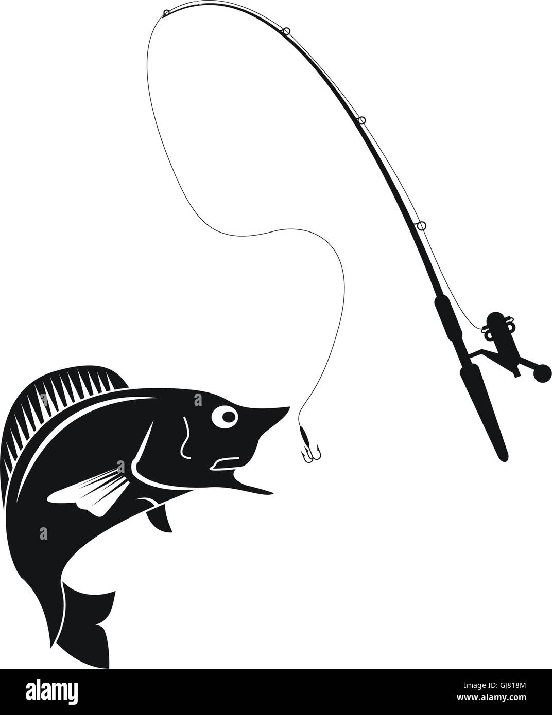 fishing rod and rod icon Stock Vector Image & Art - Alamy