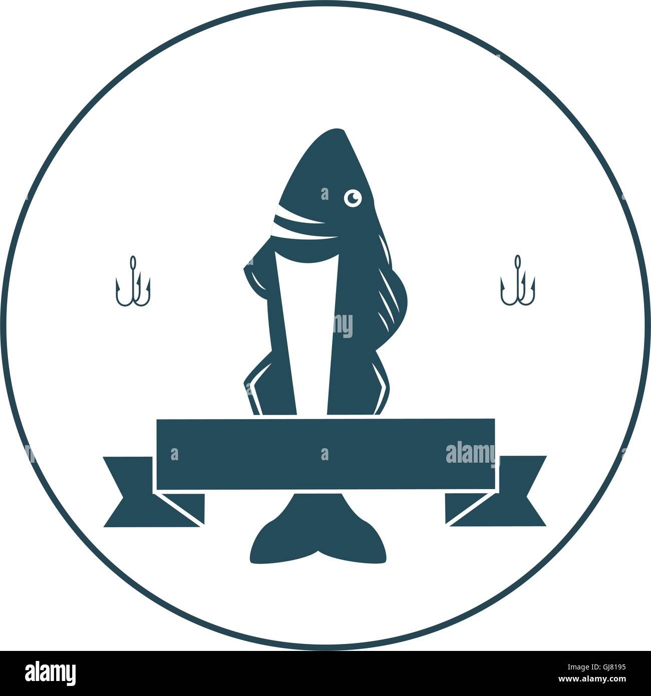 fishing emblem icon Stock Vector Image & Art - Alamy