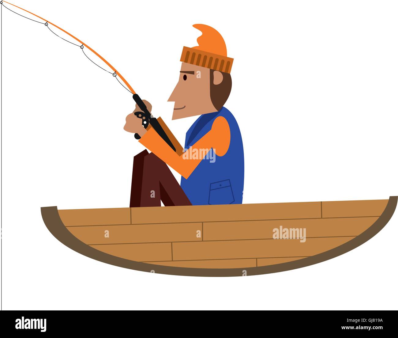 man fishing on boat icon Stock Vector Image & Art - Alamy