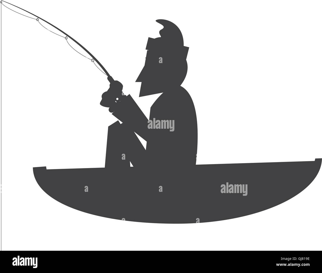 Fish fishing ocean boat rod bait Stock Vector Images - Alamy