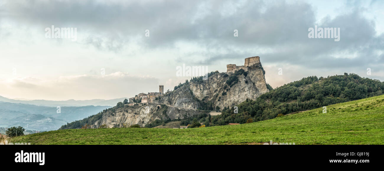 San Leo, Emilia-Romagna, Rimini, Italy, panorama of the Montefeltro ...