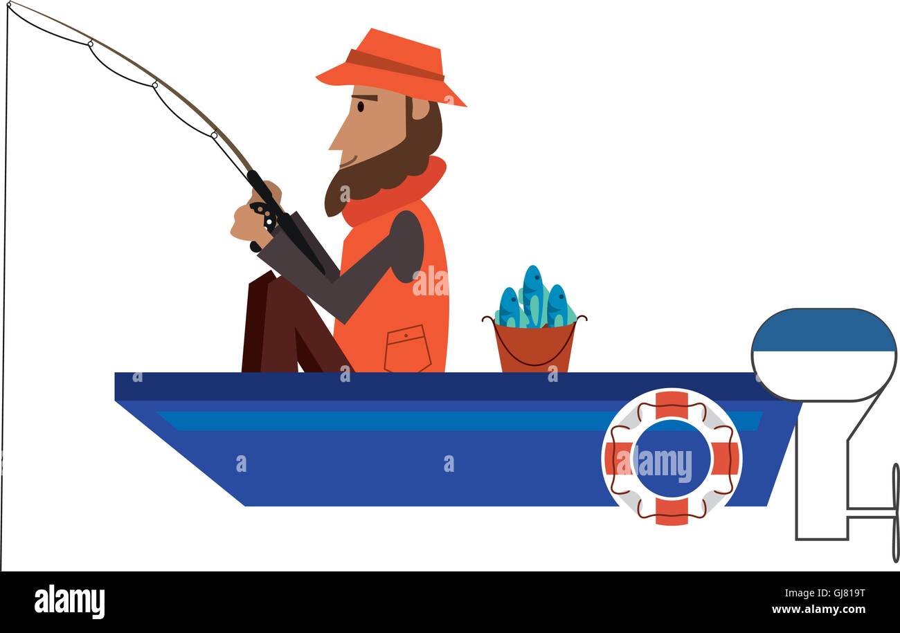 man fishing on boat icon Stock Vector Image & Art - Alamy