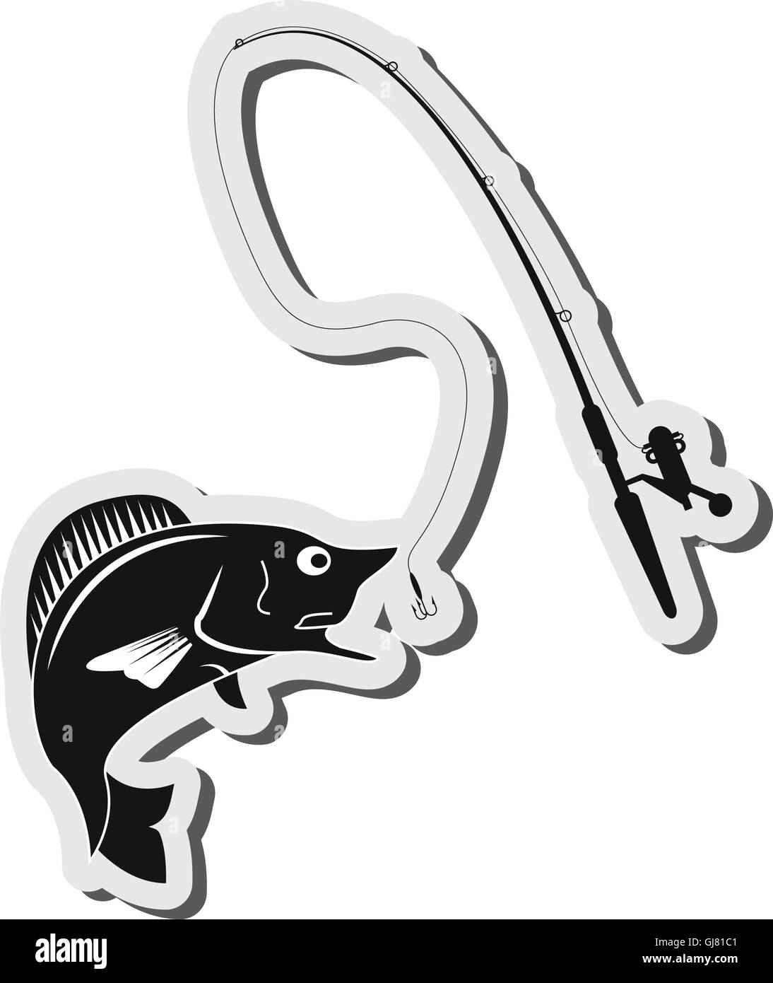 fishing rod and rod icon Stock Vector Image & Art - Alamy
