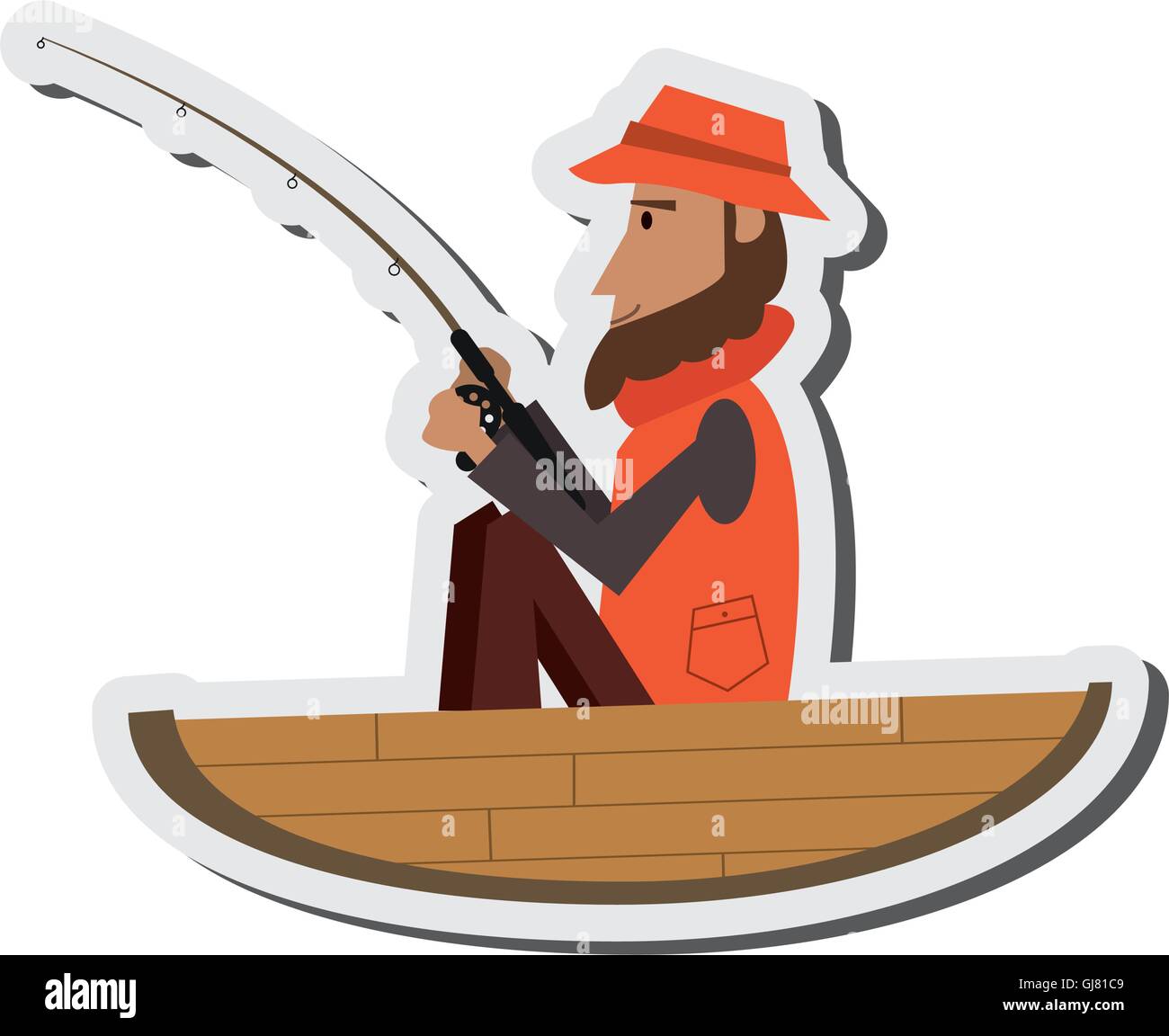 man fishing on boat icon Stock Vector Image & Art - Alamy