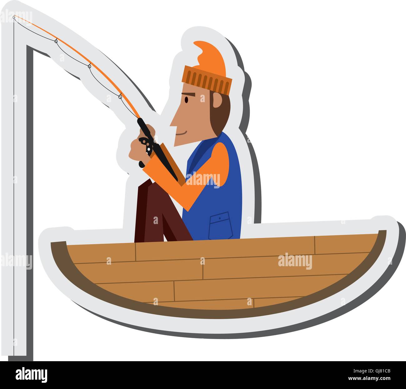 man fishing on boat icon Stock Vector Image & Art - Alamy
