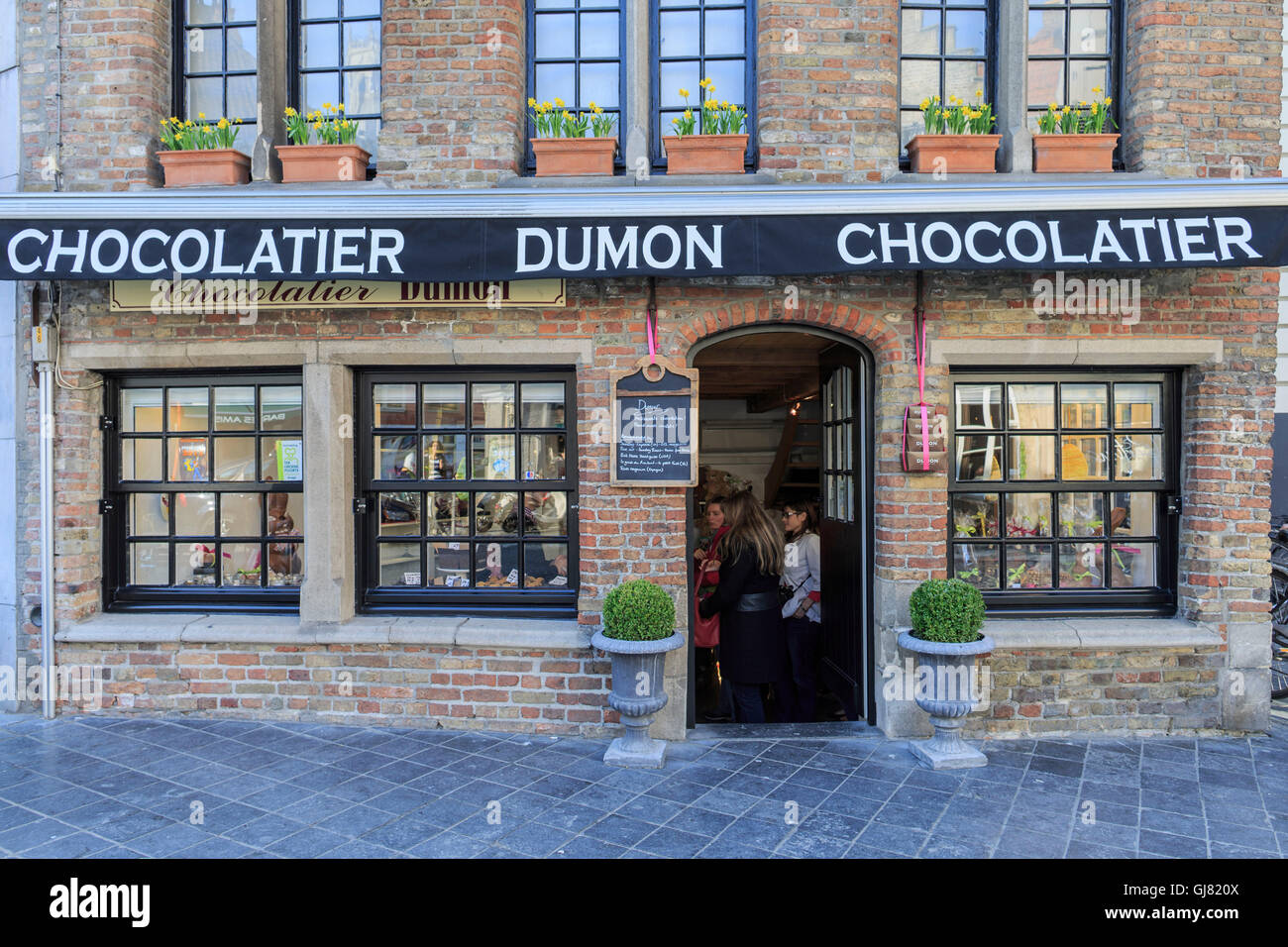 Belgium, West Flanders, Bruges, shop for chocolate 'Chocolatier Dumon ...