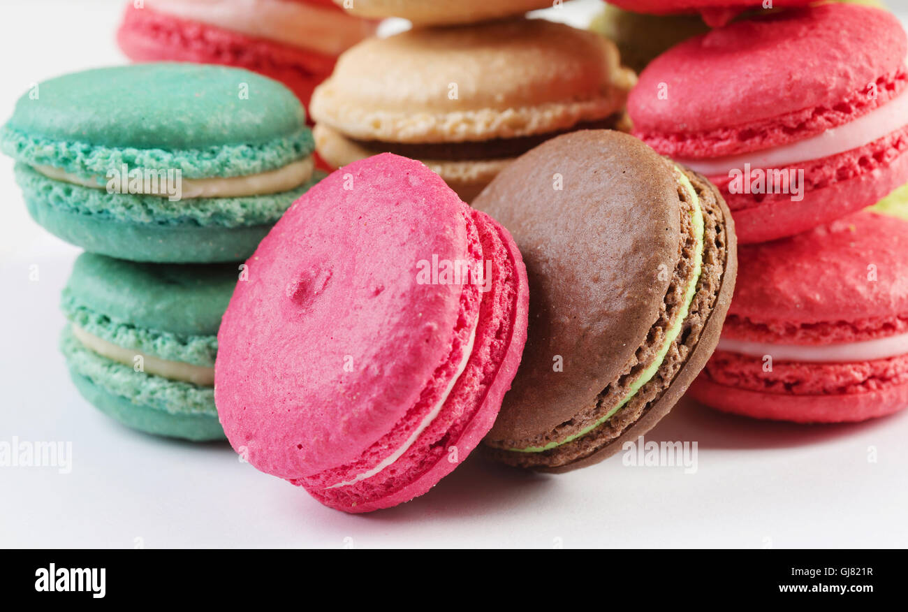 Set of delicious macaroons Stock Photo - Alamy