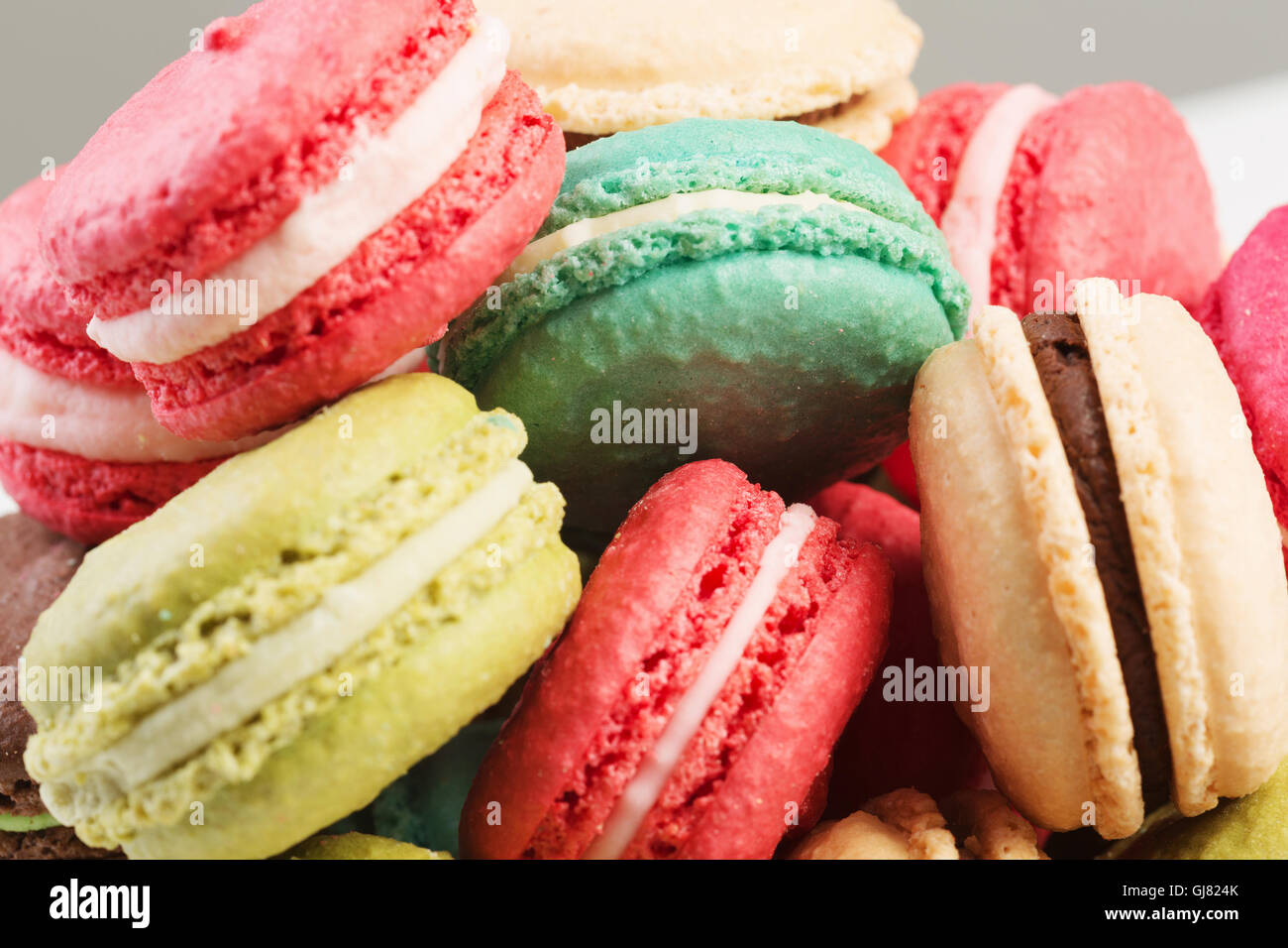 Set of delicious macaroons Stock Photo - Alamy