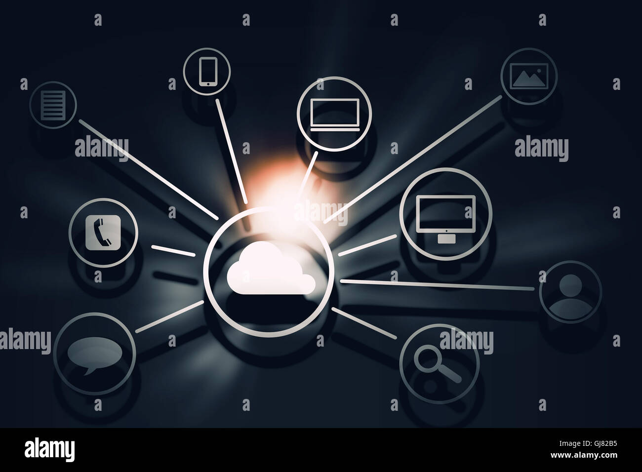 Cloud connection concept . Mixed media Stock Photo - Alamy