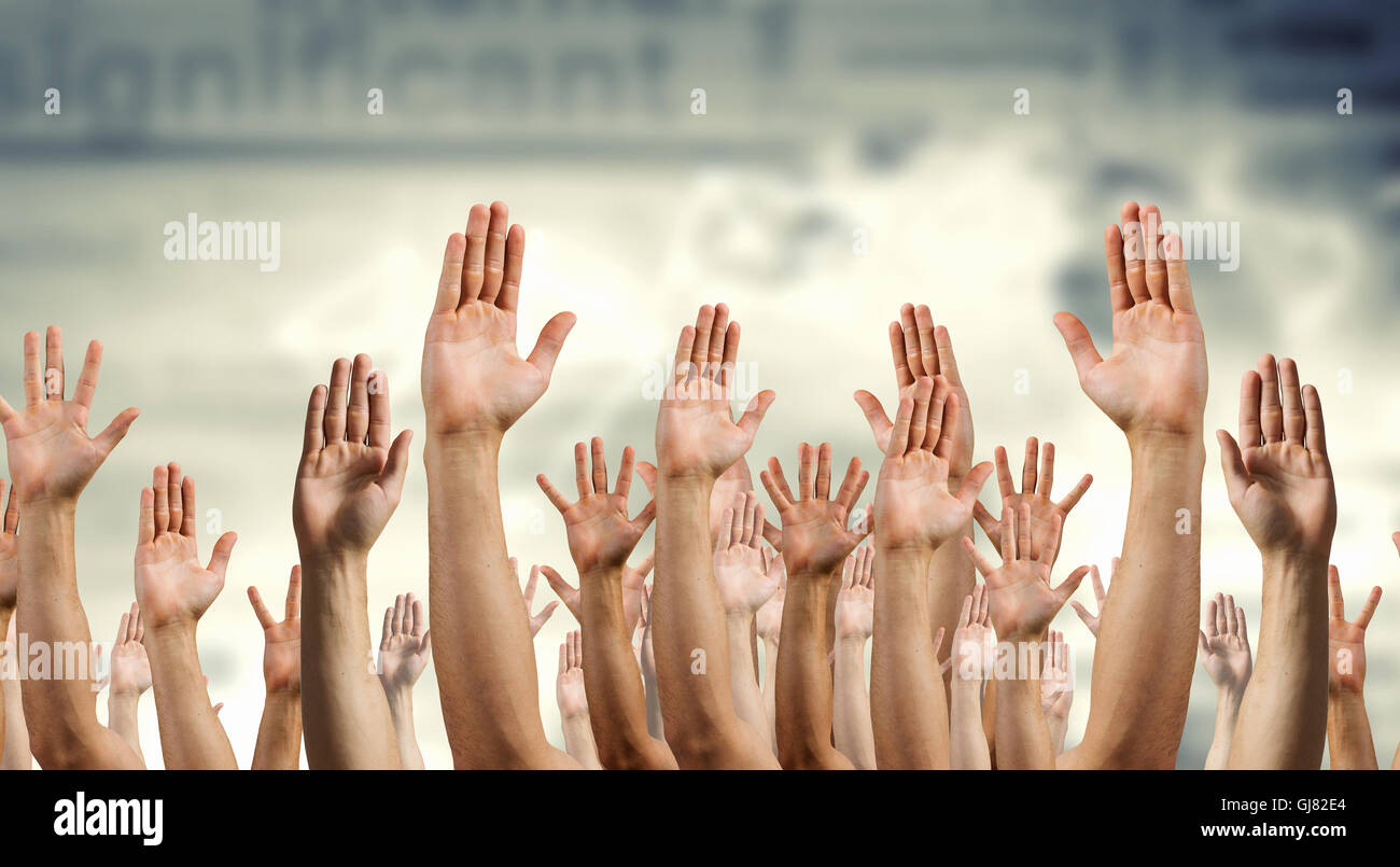 Hand gestures in arow . Mixed media Stock Photo - Alamy