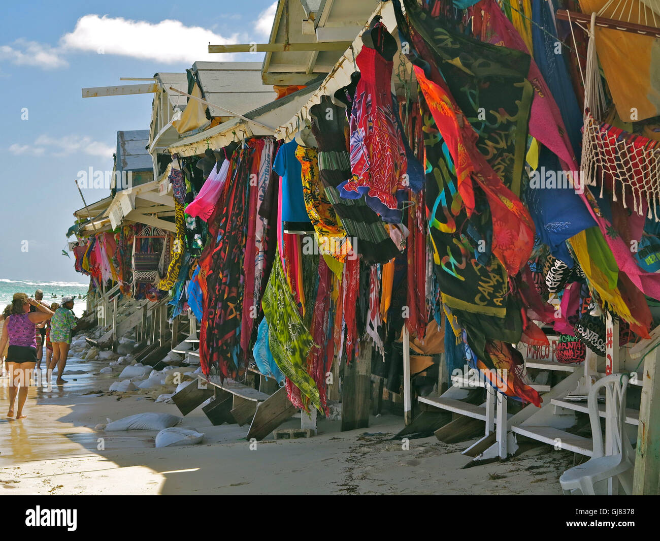 Coloured cloths, the Dominican Republic, the Caribbean, Playa Bavaro ...