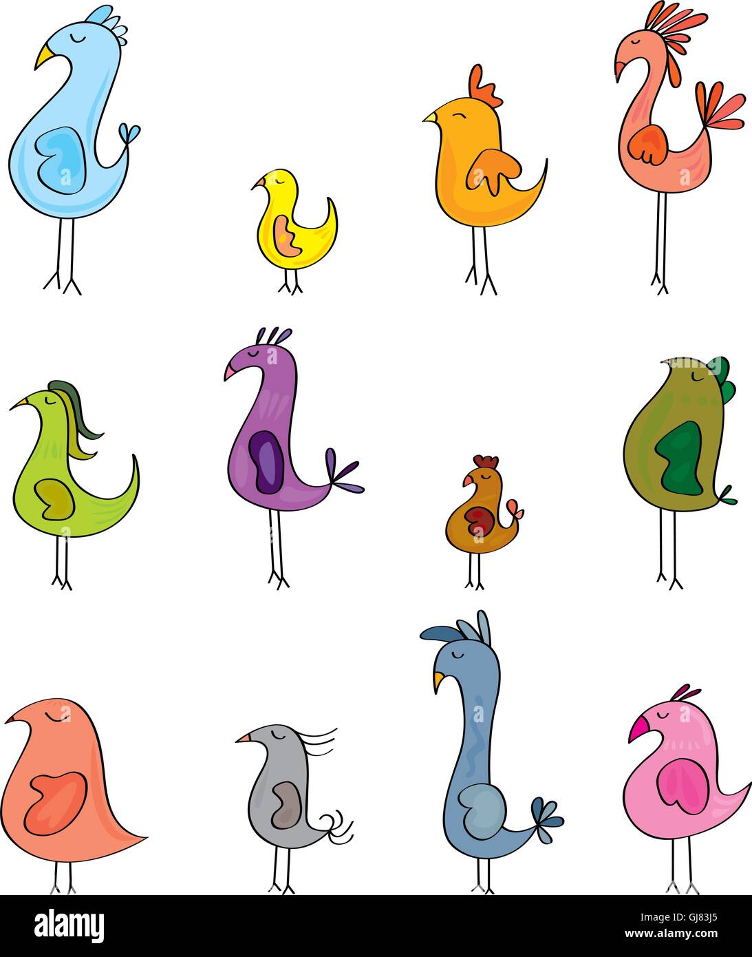 Funny birds cartoon Cut Out Stock Images & Pictures - Alamy