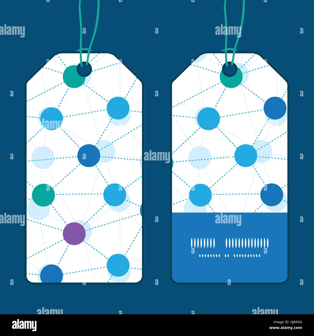Vector connected dots vertical stripe frame pattern tags set Stock ...