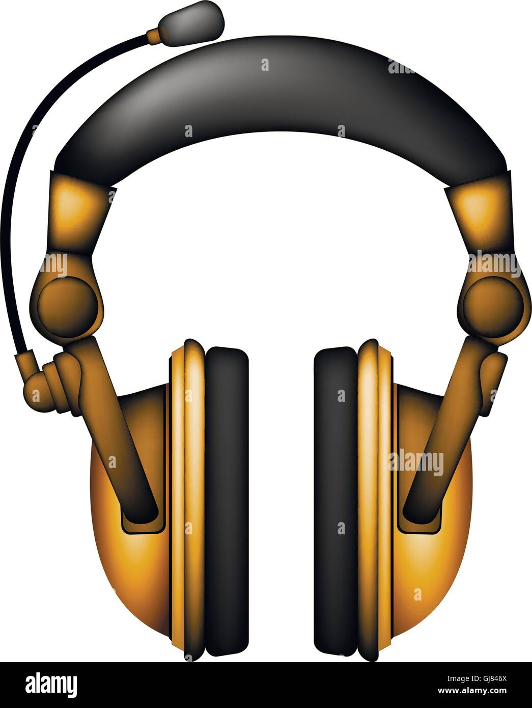 Golden headphones Stock Vector Images - Alamy