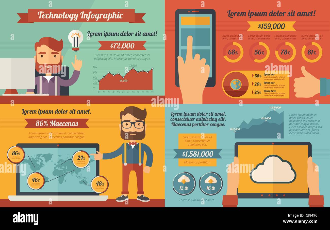 Technology Infographic Elements Stock Vector Image & Art - Alamy