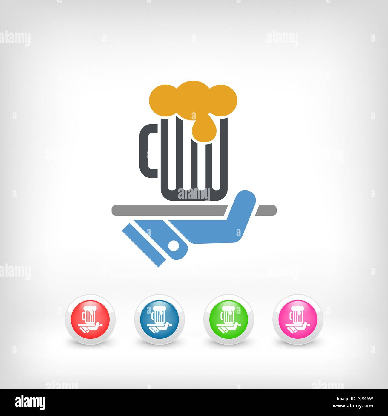Waiter serving beer icon Stock Vector Image & Art - Alamy