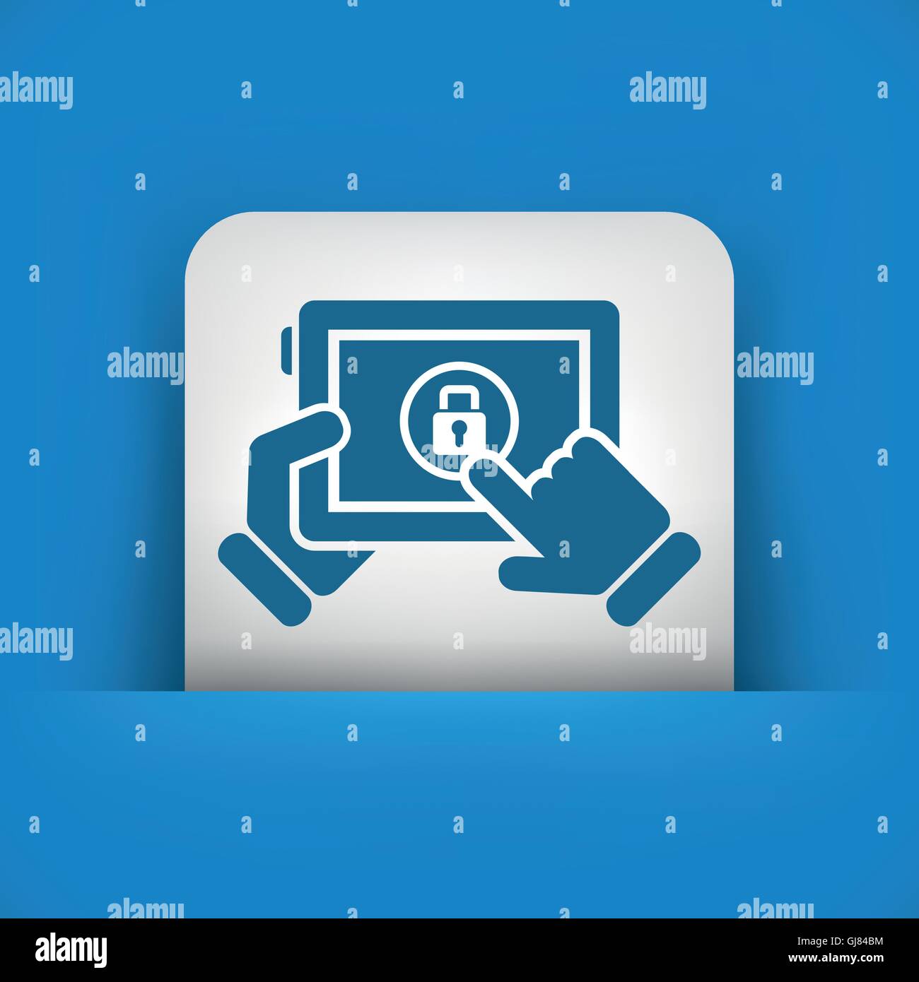 Hand holding tablet lock Stock Vector Images - Alamy