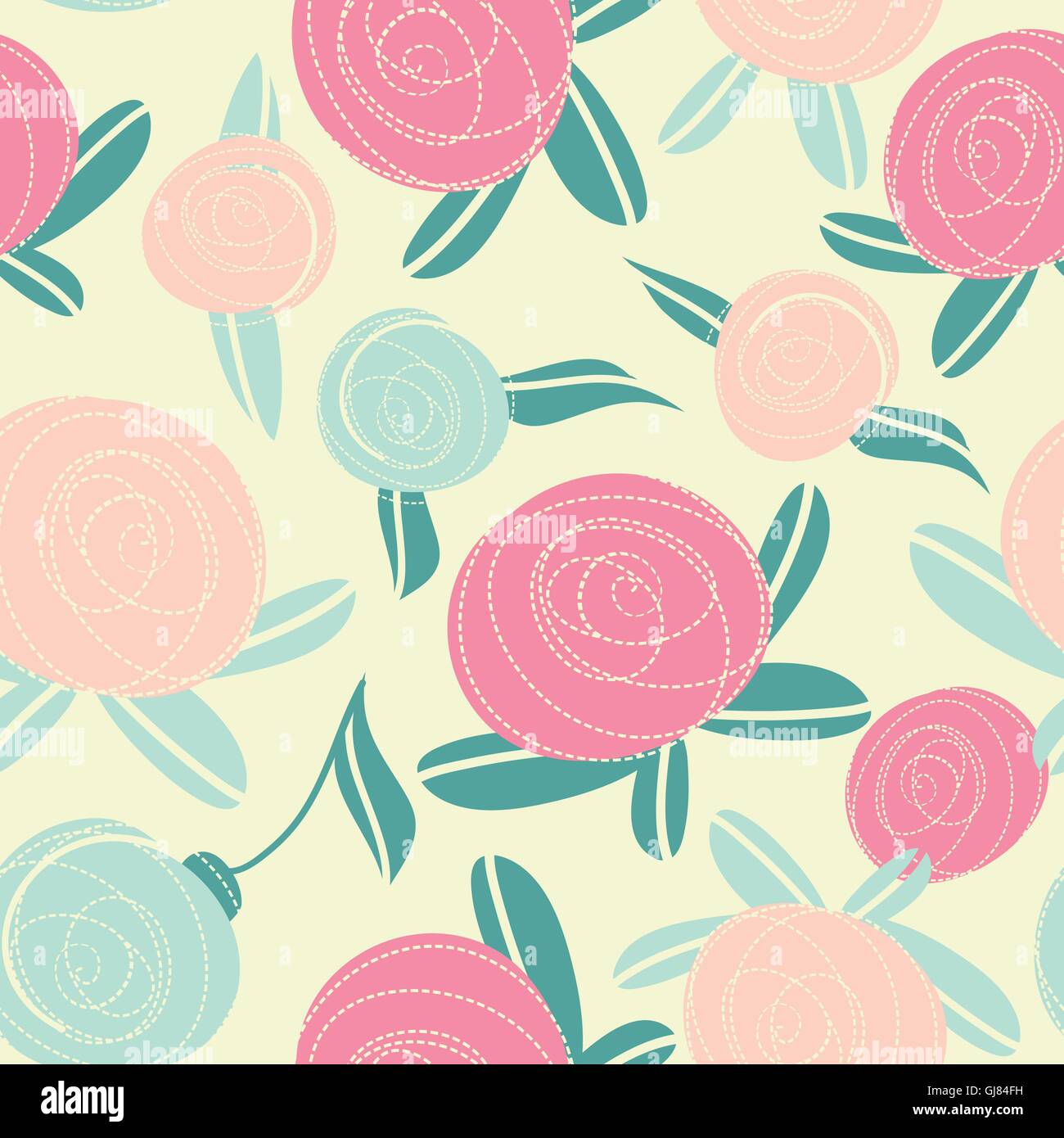 Seamless pattern with abstract rose flowers Stock Vector Image & Art ...