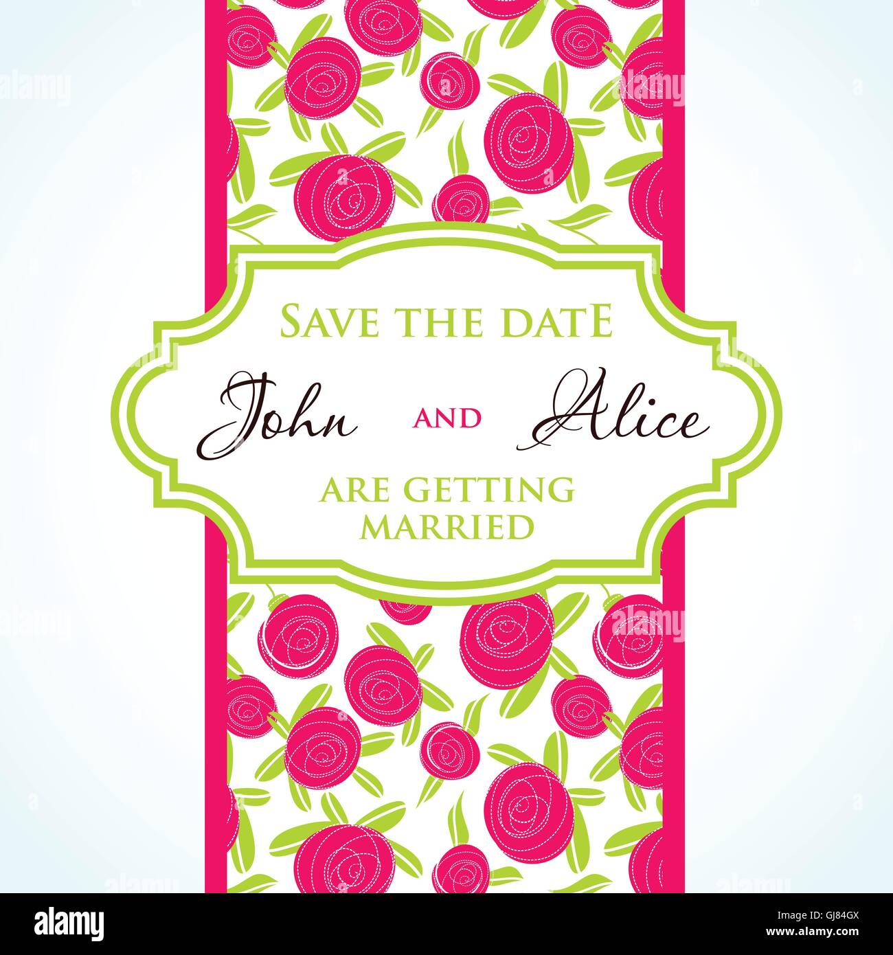 Wedding invitation card design with multicolored drops , floral ...