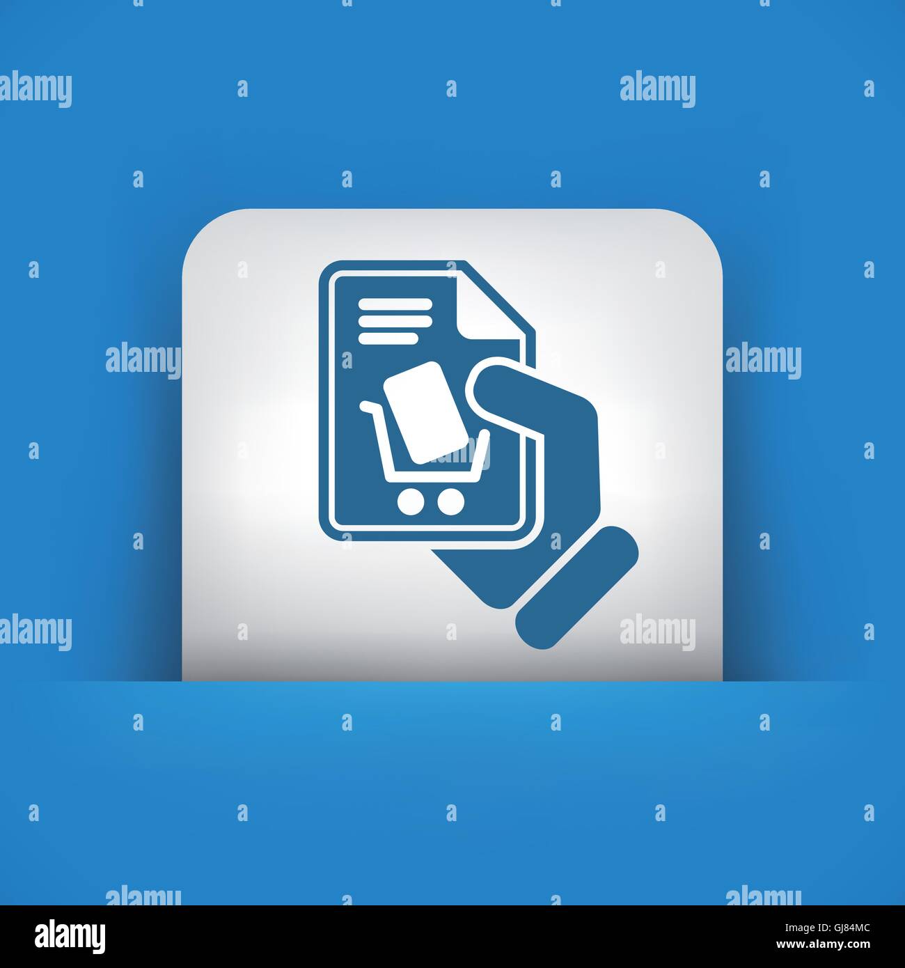 Hand holding shopping cart Stock Vector Images - Alamy