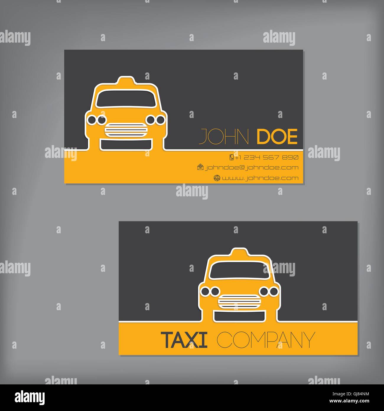 Taxi business card with cab silhouette Stock Vector Image & Art - Alamy